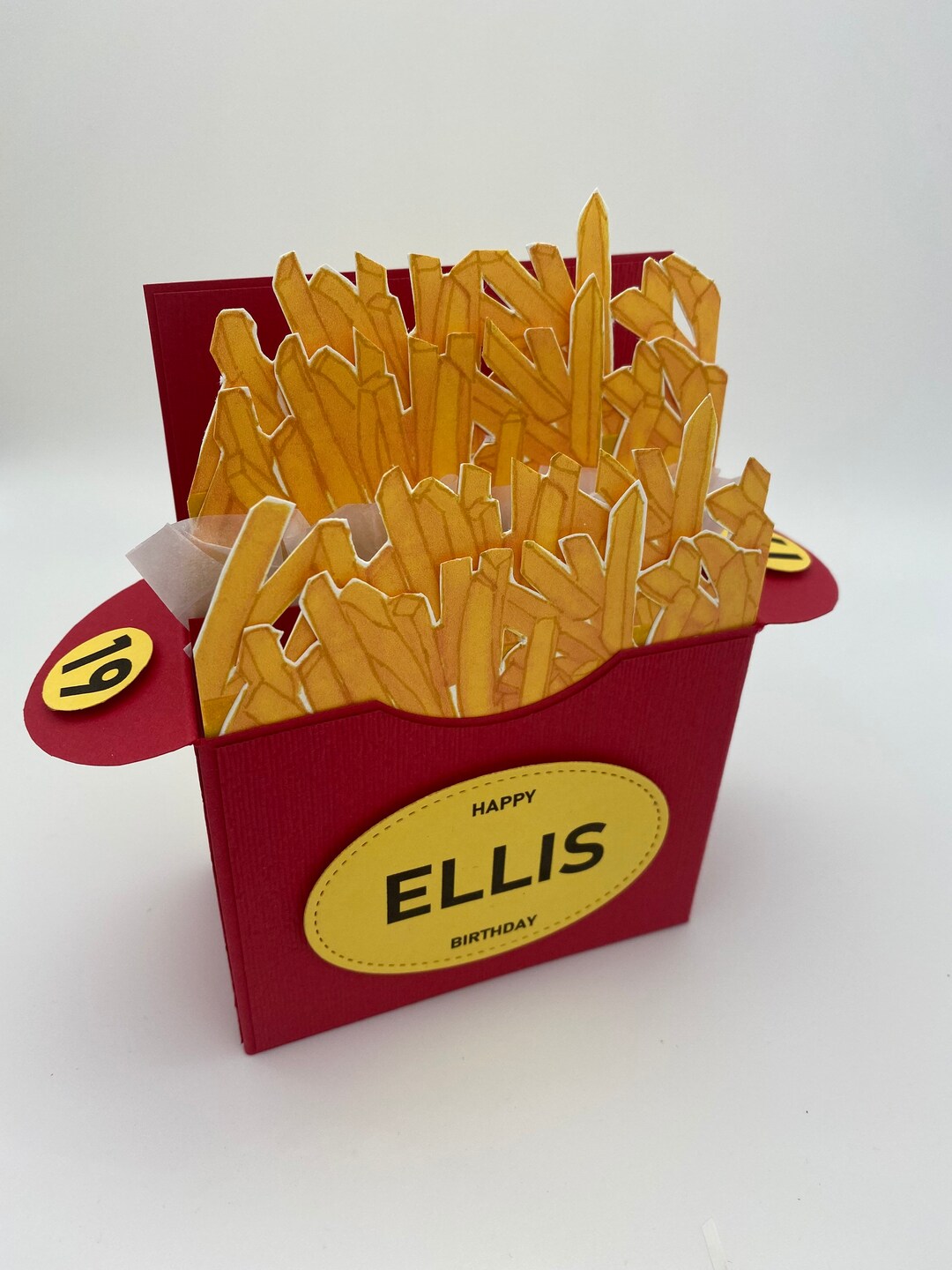 Box of Fries, Chips, Pop up Box Card, 3d Card, Personalised Card, Card ...