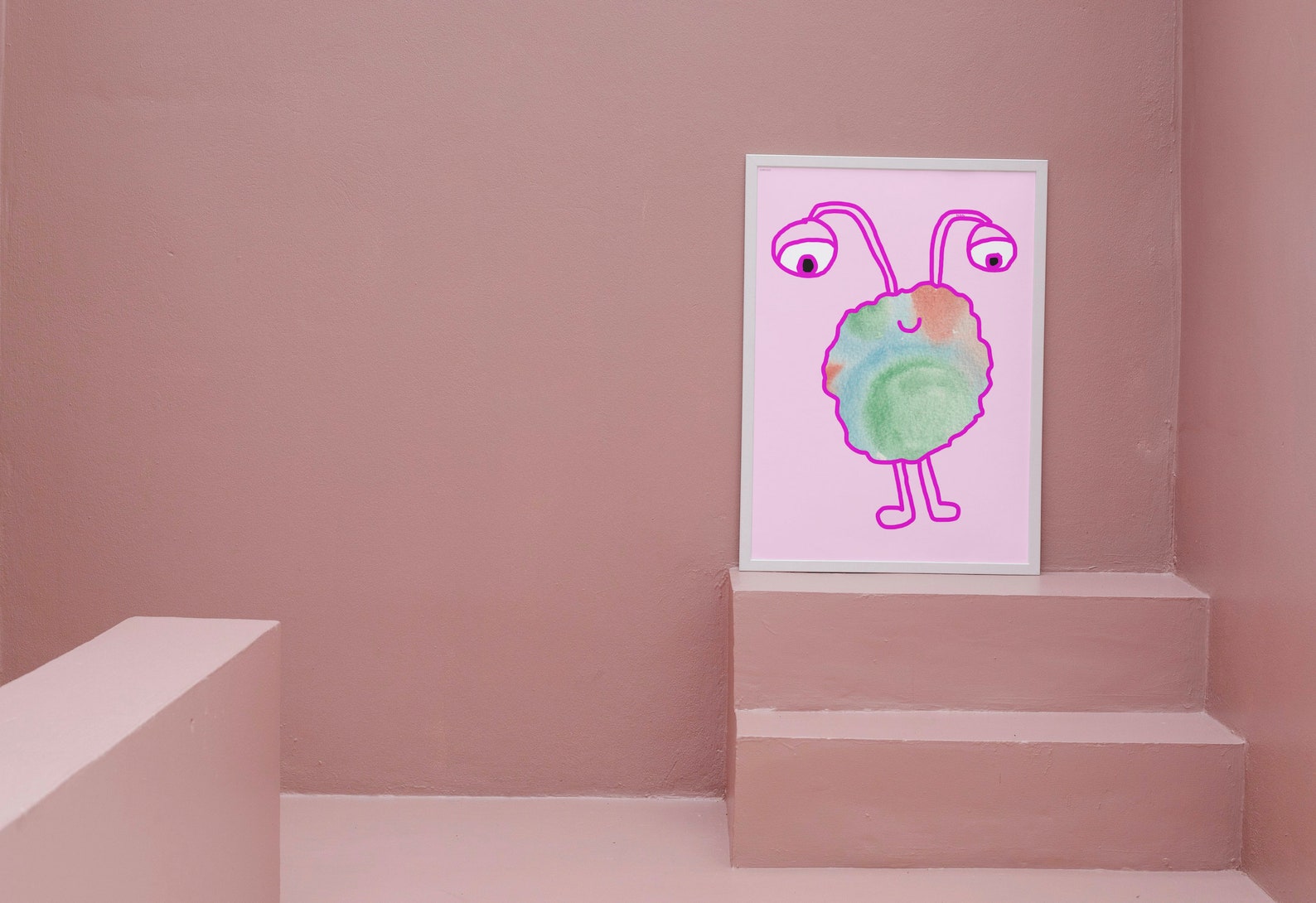 Pink Stalk Eyed Monster Art Digital Download Artwork - Etsy