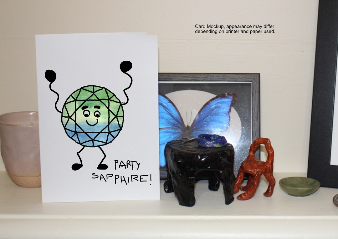 Playful Party Sapphire Digital Download Greeting Card Instant Download ...