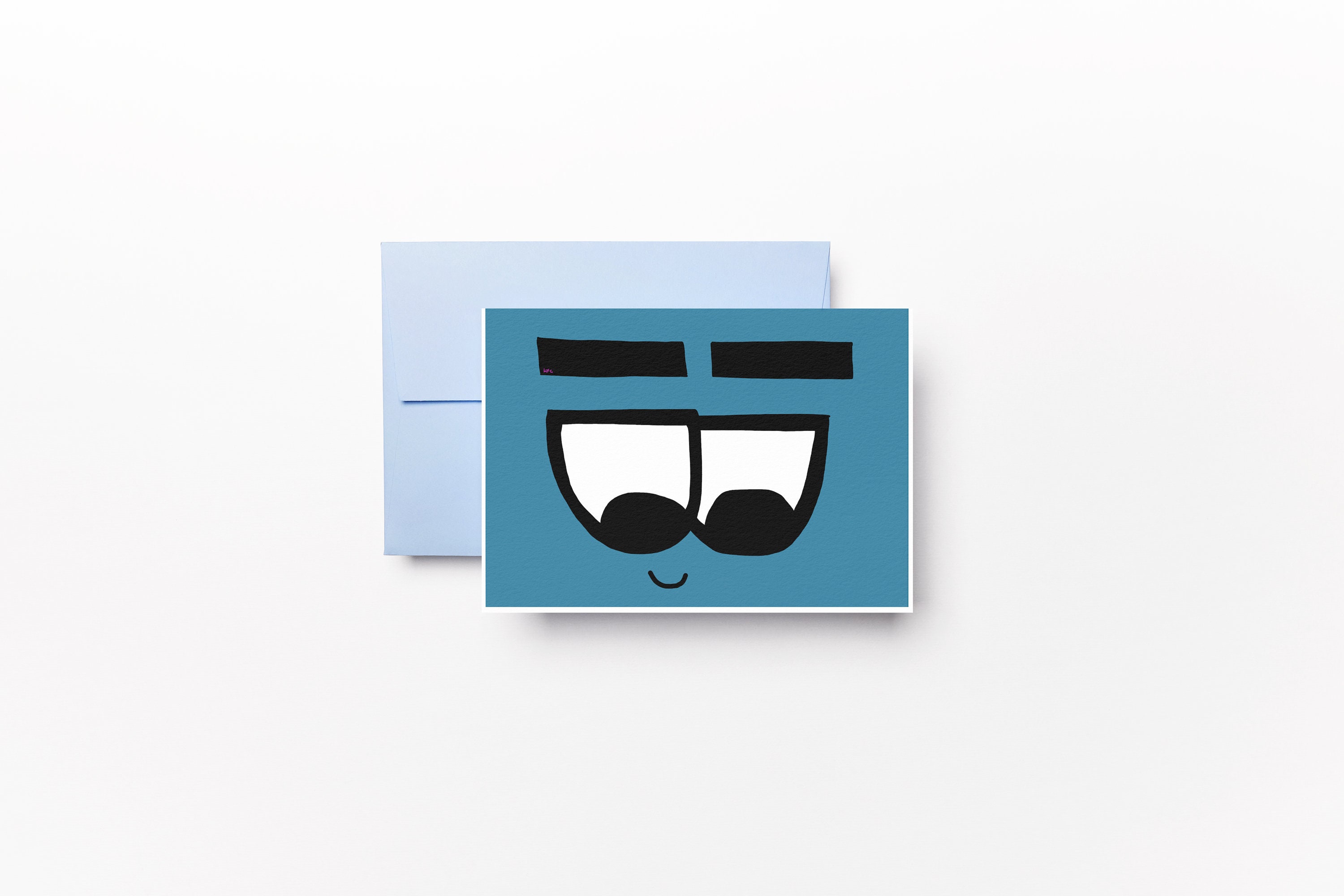 Cheeky Cartoon Smiling Face Greeting Card Digital Download - Etsy