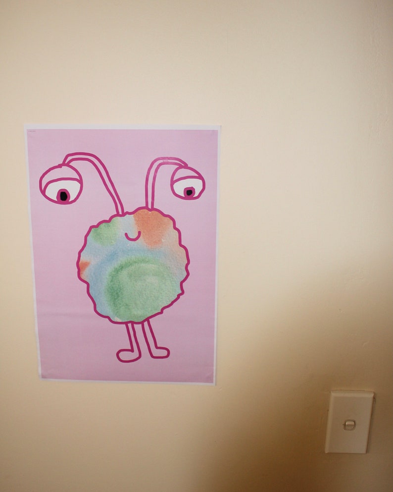 Pink Stalk Eyed Monster Art Digital Download Artwork - Etsy