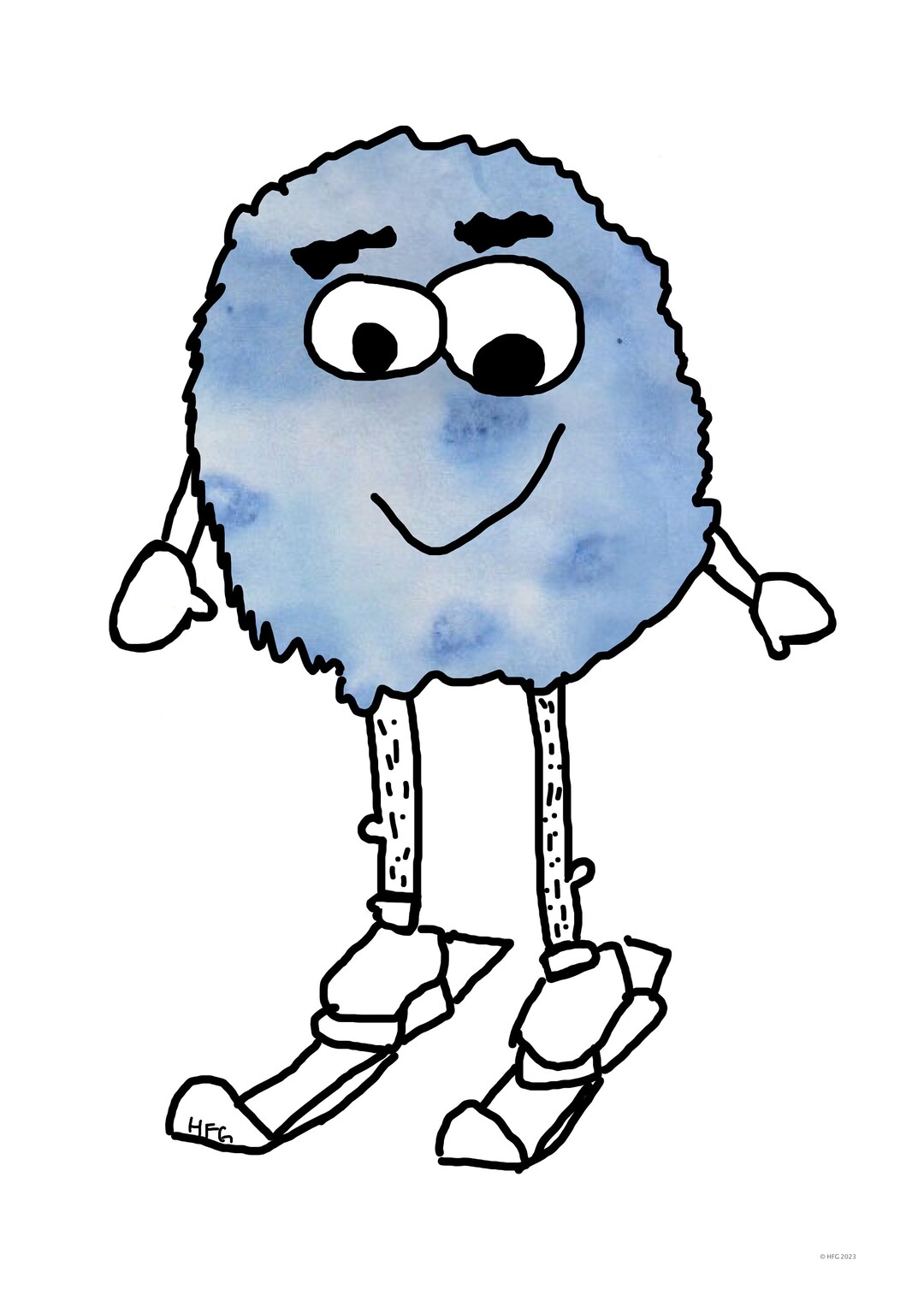 Ski Monster Cartoon Digital Download Art Print Cute Monster, Ski Slope ...