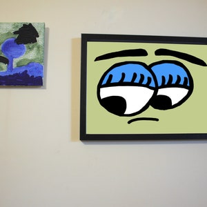 Side Eye Cartoon Eyes Poster Digital Download Art Character Poster ...