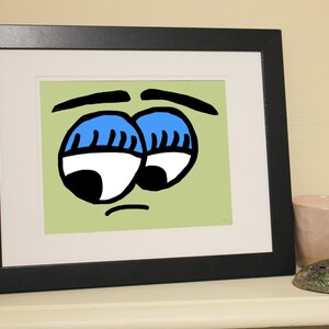 Side Eye Cartoon Eyes Poster Digital Download Art Character Poster ...