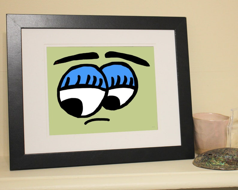 Side Eye Cartoon Eyes Poster Digital Download Art Character Poster ...