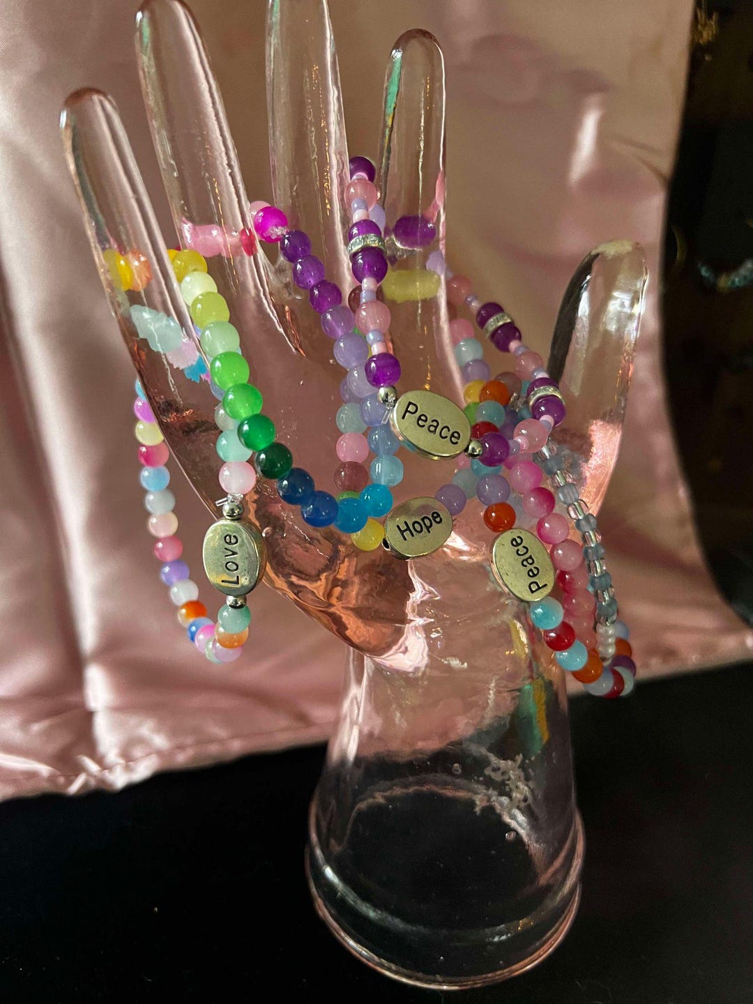 Glass and Crystal Beaded Bracelets. Price per Single Bracelet. - Etsy