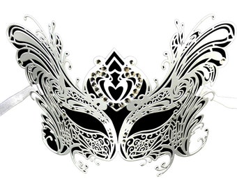 Gold and Jet Black studded Butterfly Masquerade Mask for women | Etsy