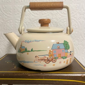 Vintage Dutch Enamel Teapot - Etsy