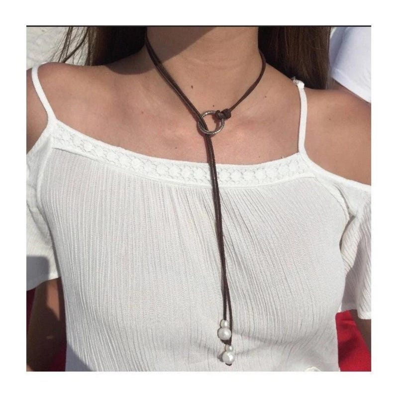 Leather Lariat - Etsy