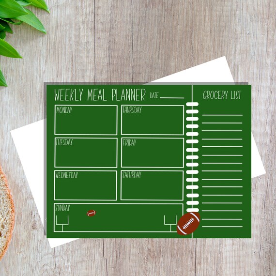 Football Meal Planner Football Stationary Football Grocery - Etsy