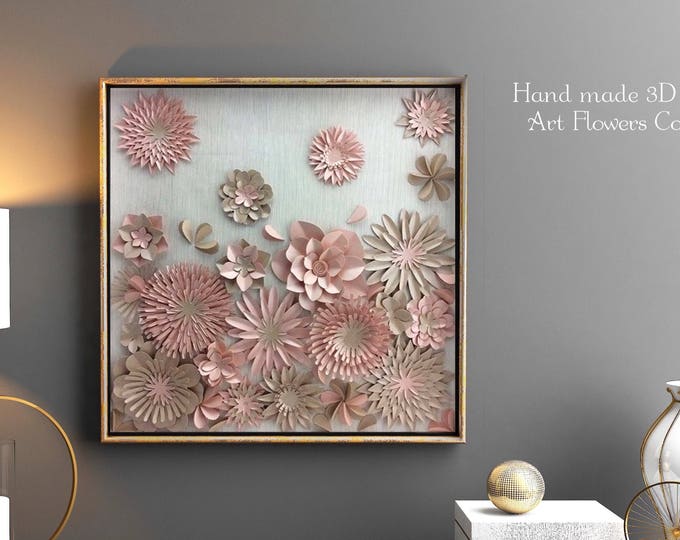 Paper Flower Modern Wall Art Decor Living Room Wall Art - Etsy