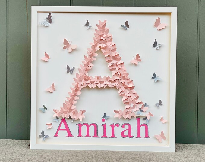 Butterflies Letters, Personalised Name Alphabet Nursery Letter Wall Art ...