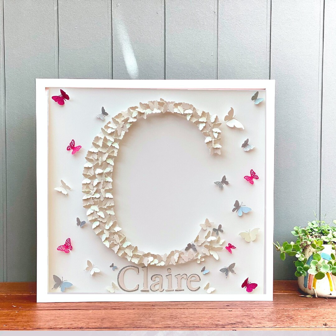 Butterflies Letters, Personalised Name Alphabet Nursery Letter Wall Art ...
