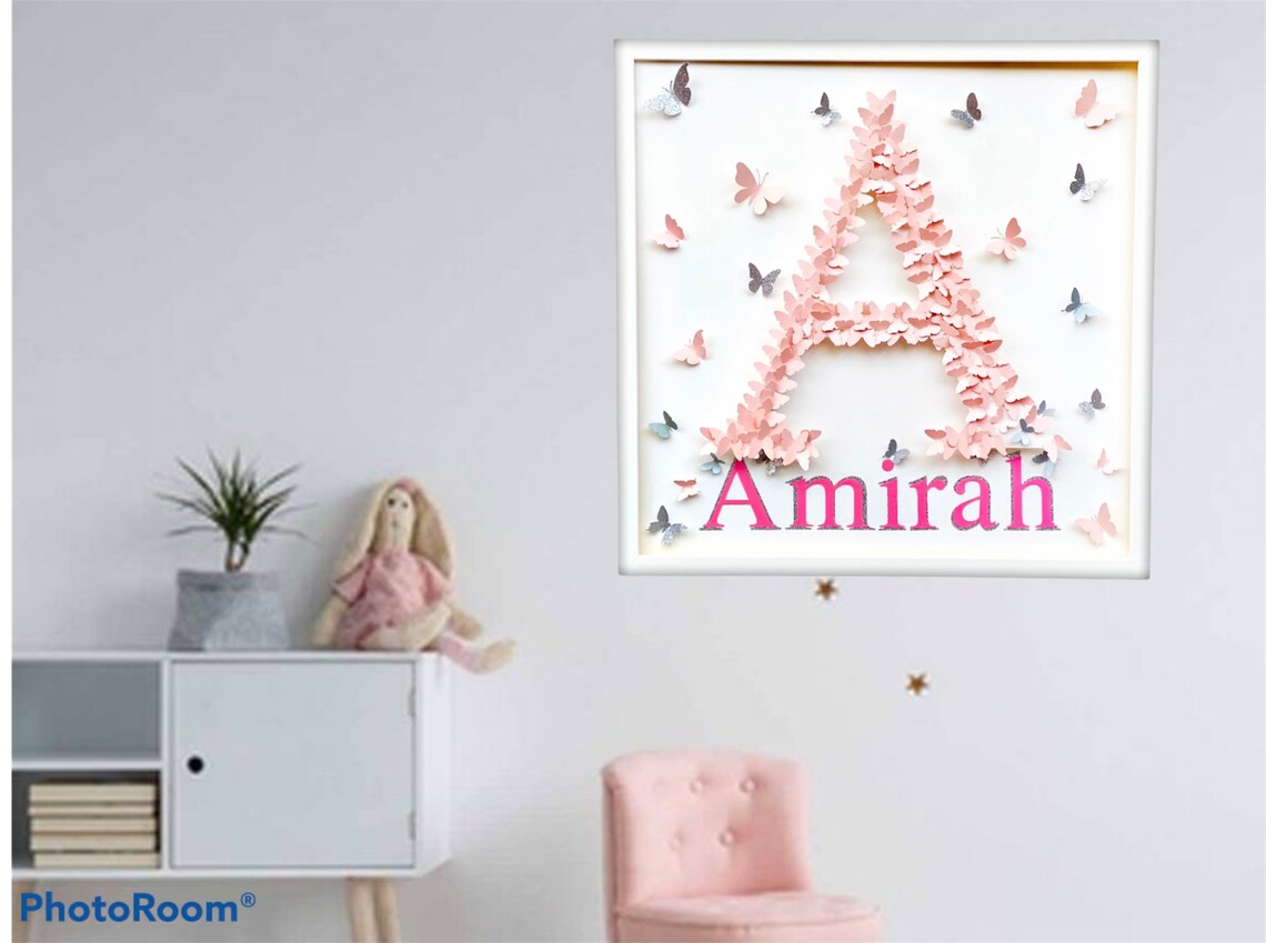 Butterflies Letters Personalised Name Alphabet Nursery Letter | Etsy