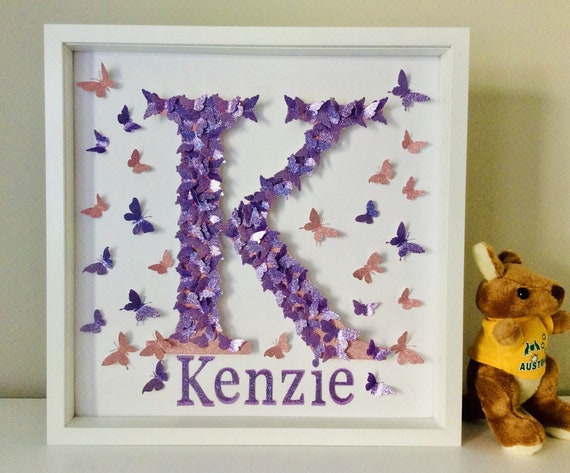 Butterflies Letters personalised name Alphabet nursery letter | Etsy