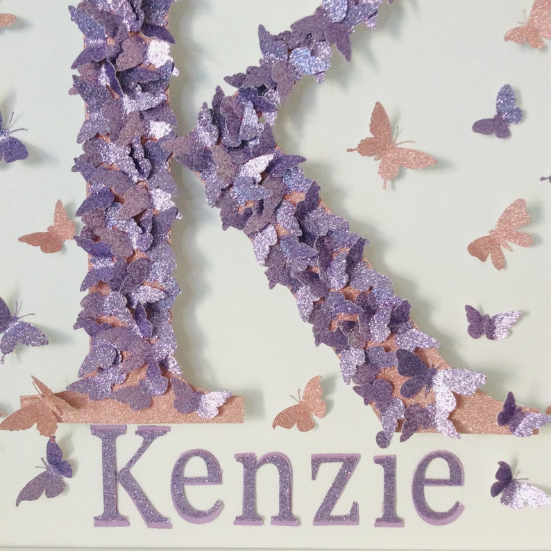 Butterflies Letters personalised name Alphabet nursery letter | Etsy
