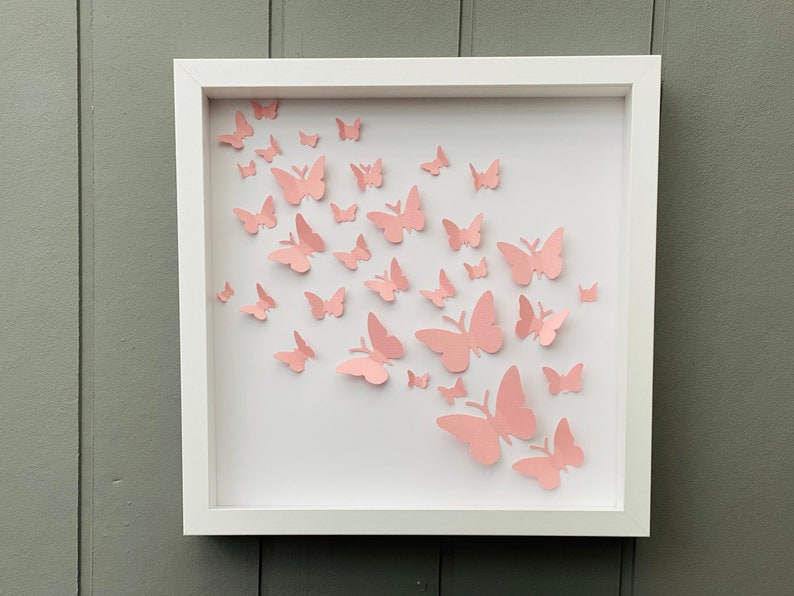 Wall Art Set of 2 Small Frames Nursery Decor - White and Pastel Pink - Etsy