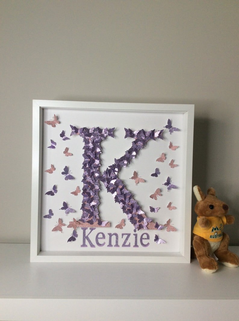 Butterflies Letters personalised name Alphabet nursery letter | Etsy