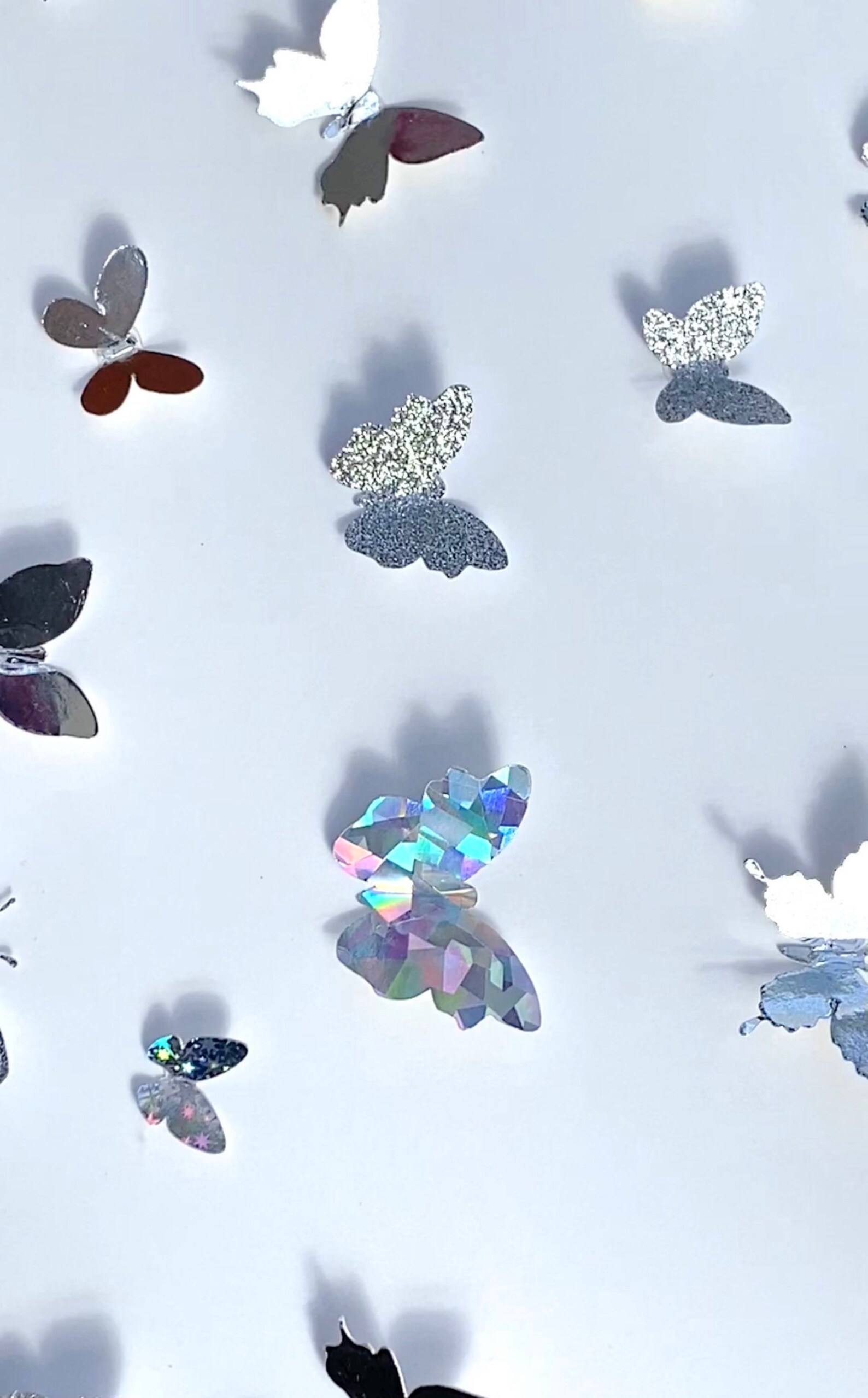 Butterflies Splash Silver Butterflies - Wall Art Decor - Etsy