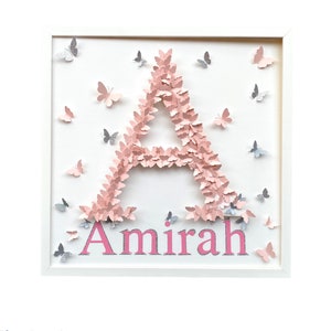 Butterflies Letters, Personalised Name Alphabet Nursery Letter Wall Art ...