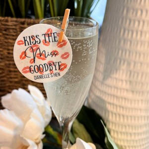 Personalised Kiss the Miss Edible Drink Toppers (1 Sheet) - Etsy UK