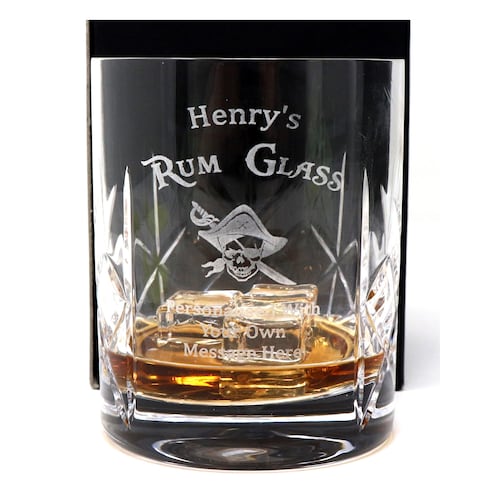Engraved/personalised RUM Crystal Tumbler Glass Gift for | Etsy