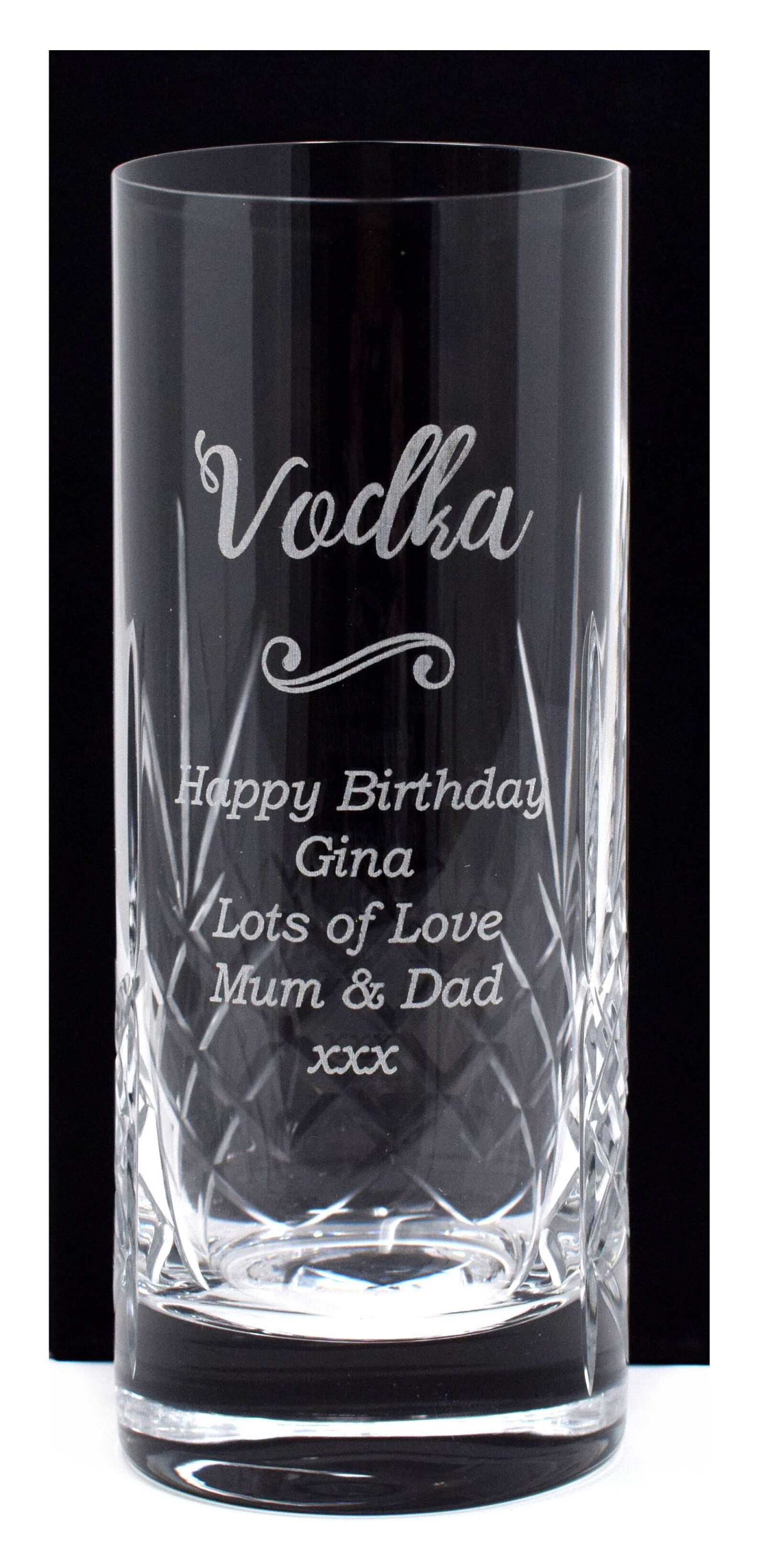 Engraved/Personalised Vodka Design Crystal Highball Glass Gift | Etsy