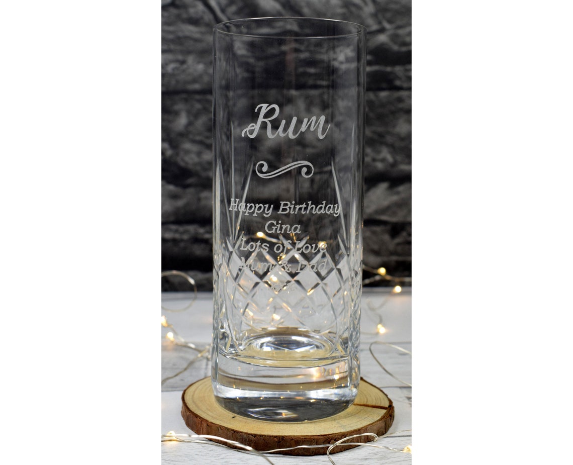 Engraved/personalised Rum Design Crystal Highball Glass Gift - Etsy