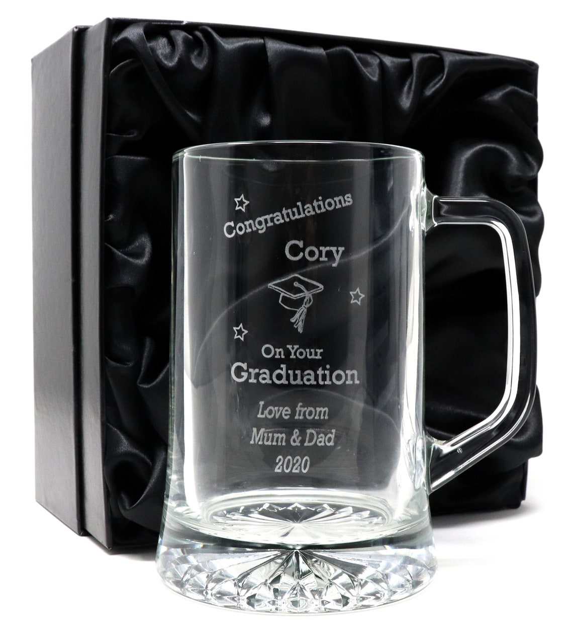 Engraved/Personalised GRADUATION Glass Pint Tankard Gift | Etsy