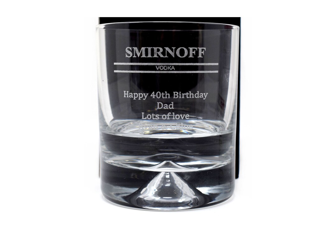 Engraved/personalised smirnoff Vodka Banner Design Dimple - Etsy