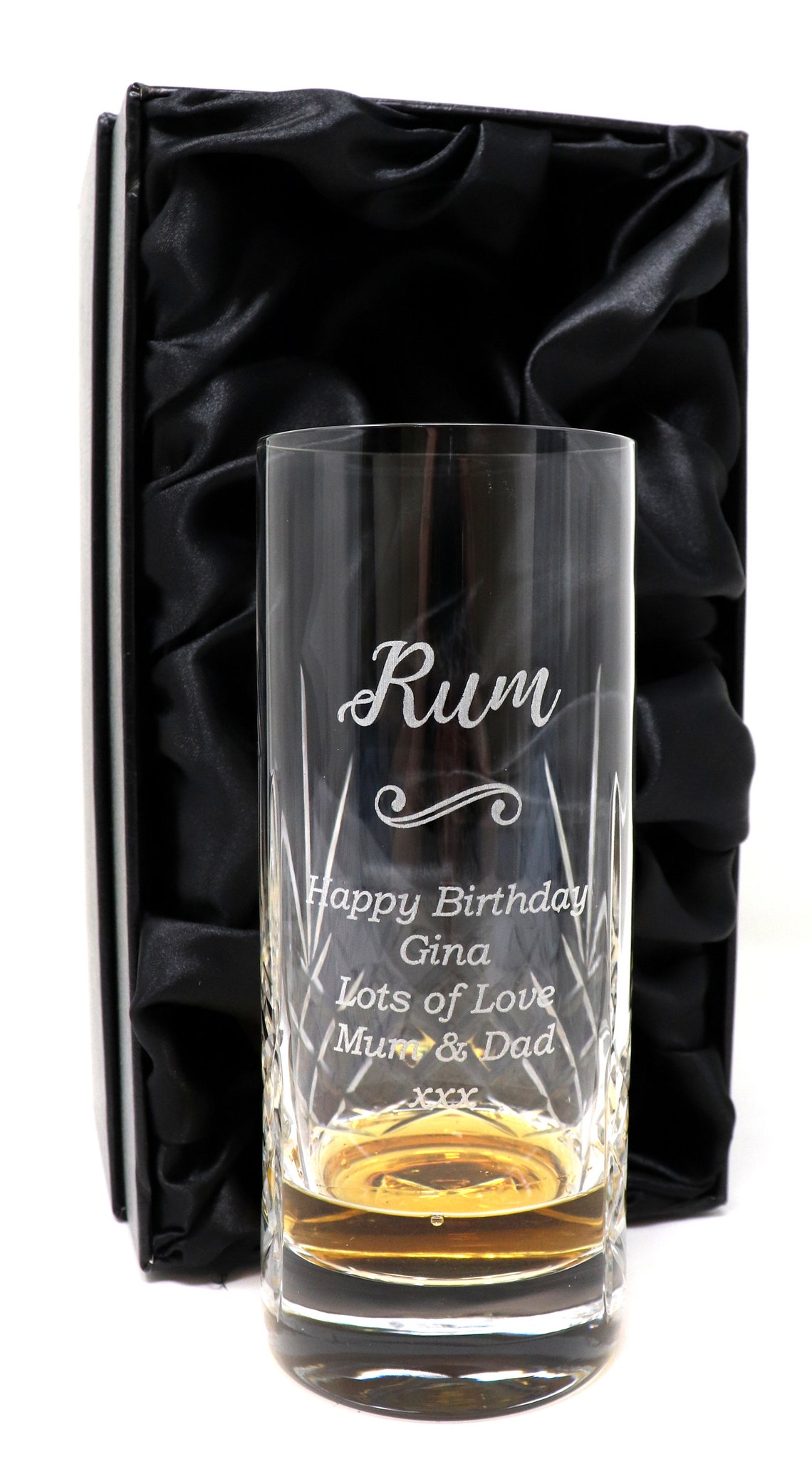 Engraved/personalised Rum Design Crystal Highball Glass Gift - Etsy