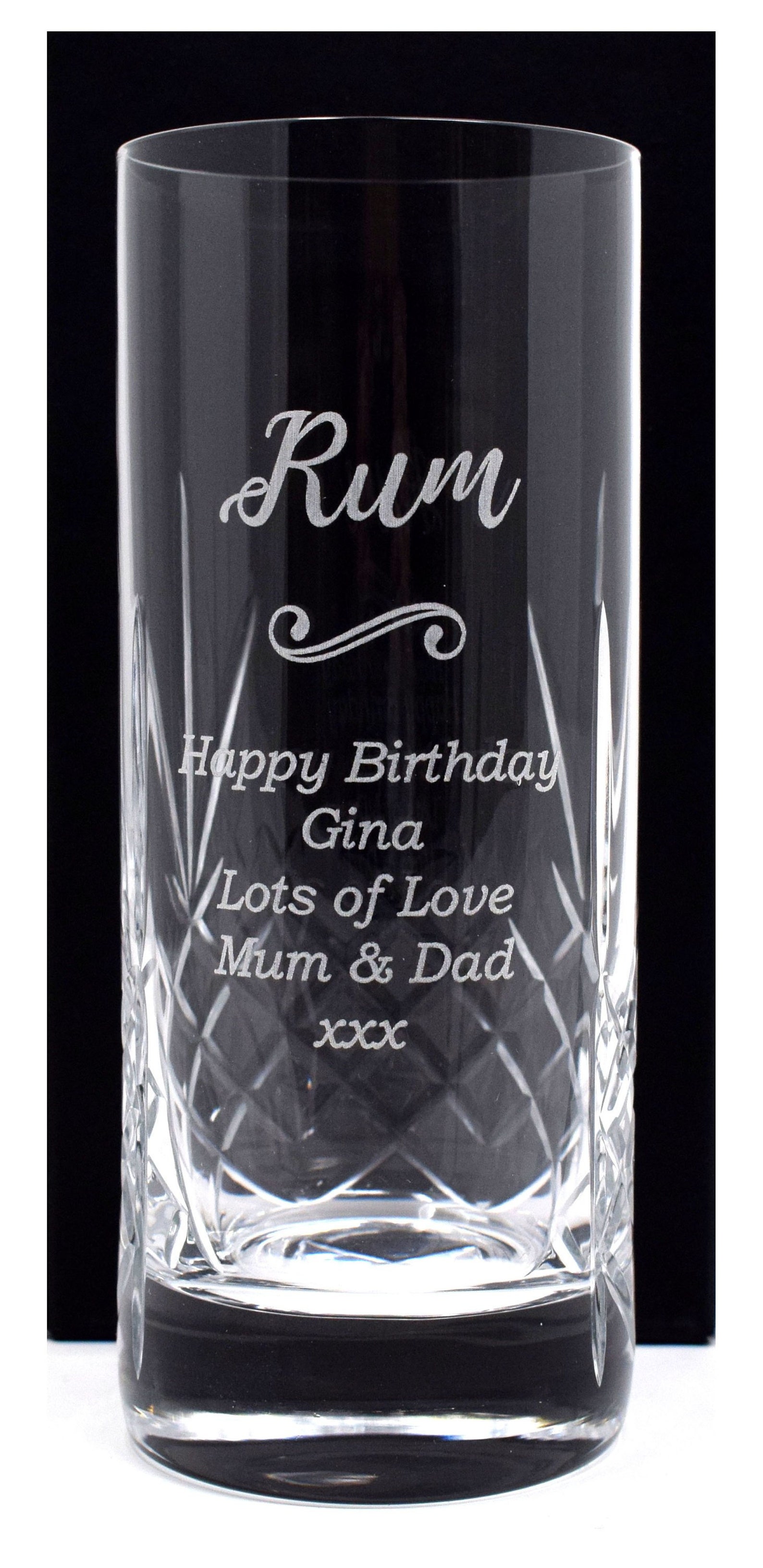 Engraved/personalised Rum Design Crystal Highball Glass Gift - Etsy