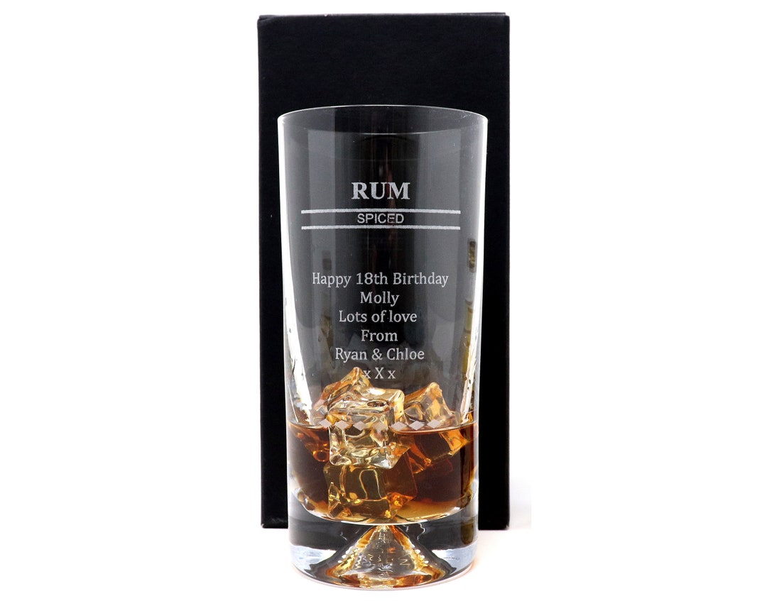 Personalised Spiced Rum Design Dimple Highball Glass Gift Boxed - Etsy