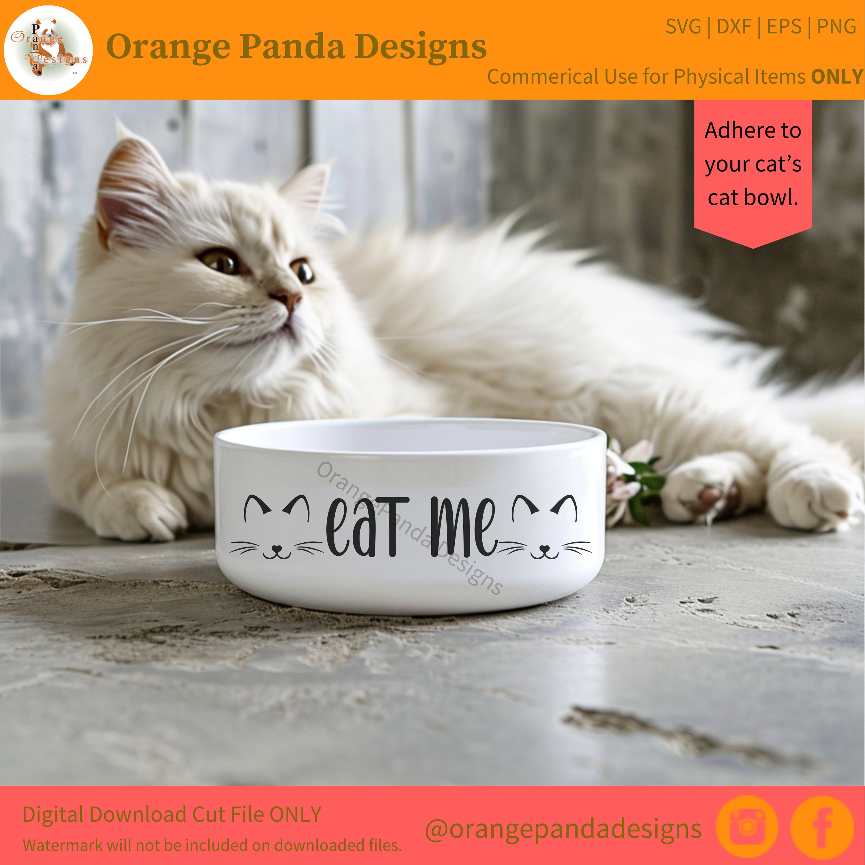Eat Me Drink Me SVG for Cat Bowl. Feline Humor SVG. Laughing With Cats ...