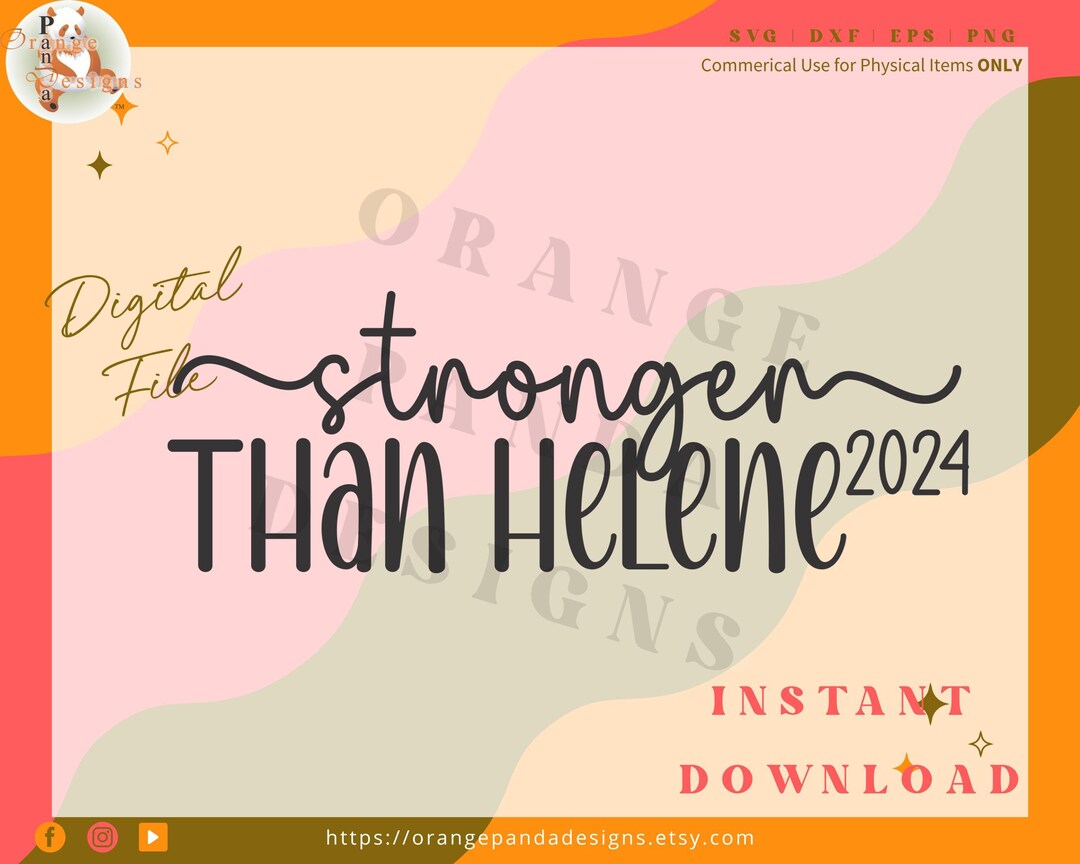 Stronger Than Helene 2024 SVG. Carolina Strong. Hurricane SVG ...