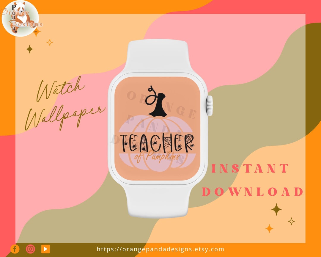 Teacher of Pumpkins Watch Face. Pink Halloween Pumpkin. Fall Autumn ...