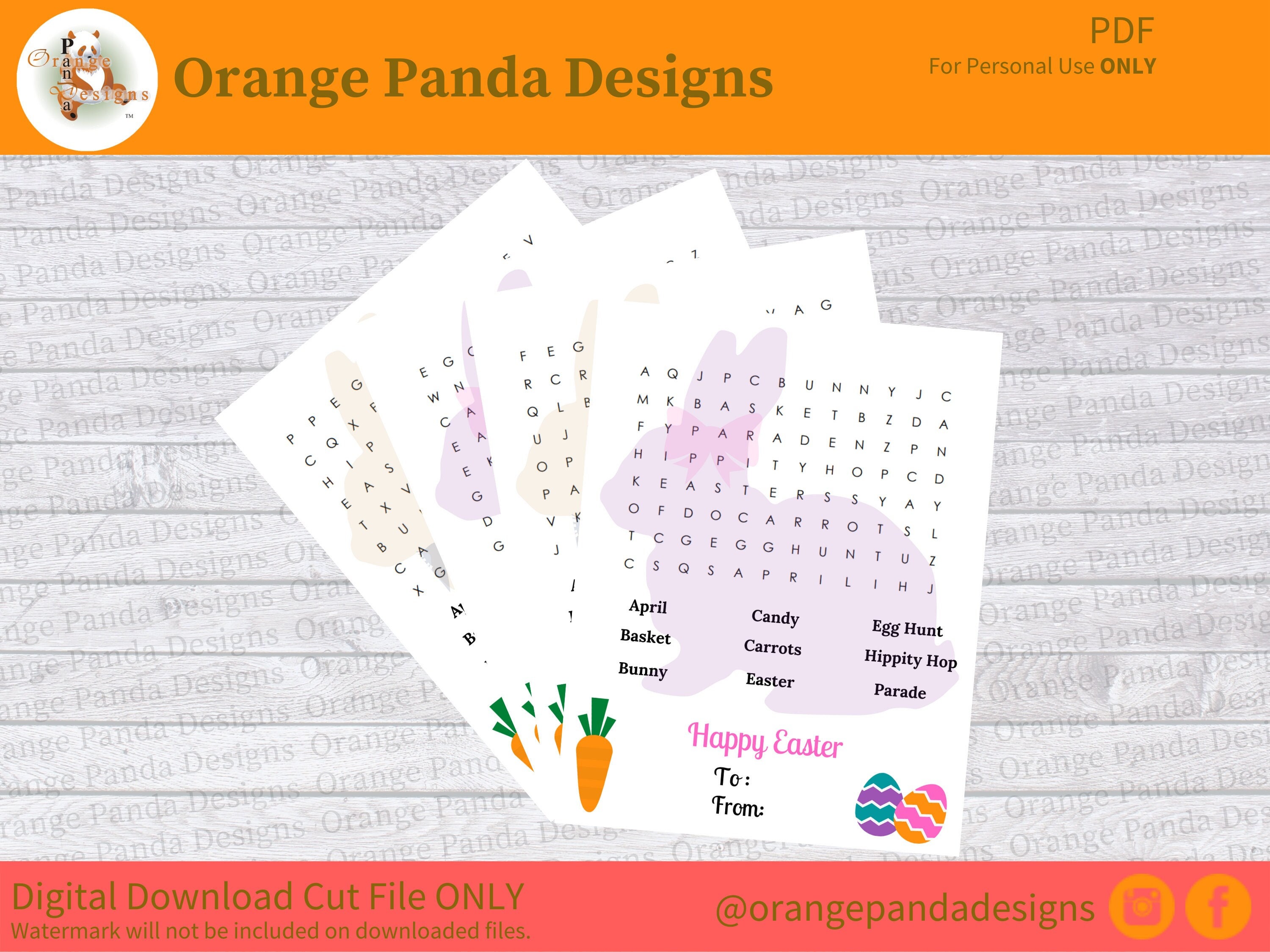 Easter Word Search Kids Printable. Boy Girl Easter Basket Add On ...