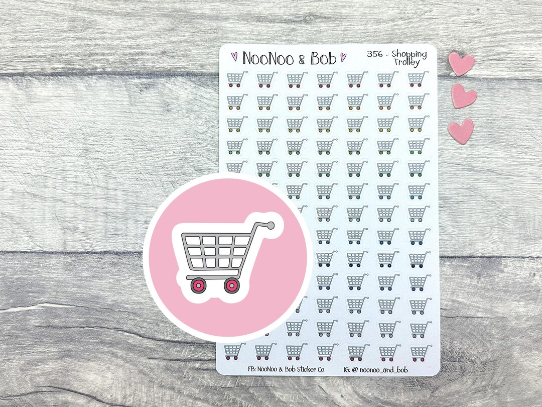 Shopping Trolley Planner Stickers - Shopping Cart Stickers ...