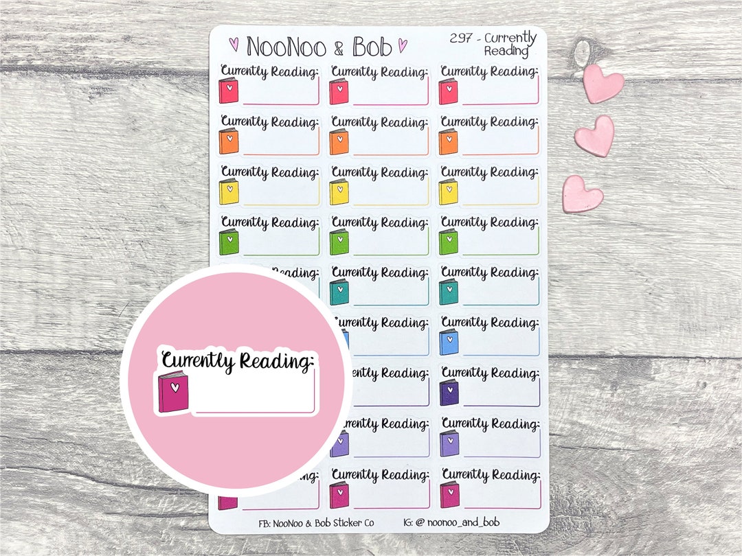 Currently Reading Box Planner Stickers - Reading Planner Stickers ...