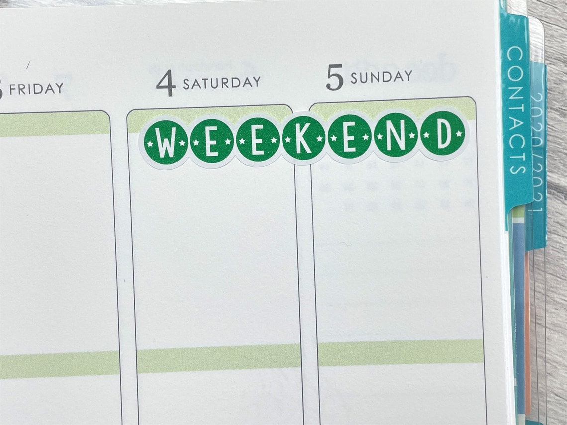 Weekend Planner Stickers Weekend Script Weekend Banner - Etsy UK