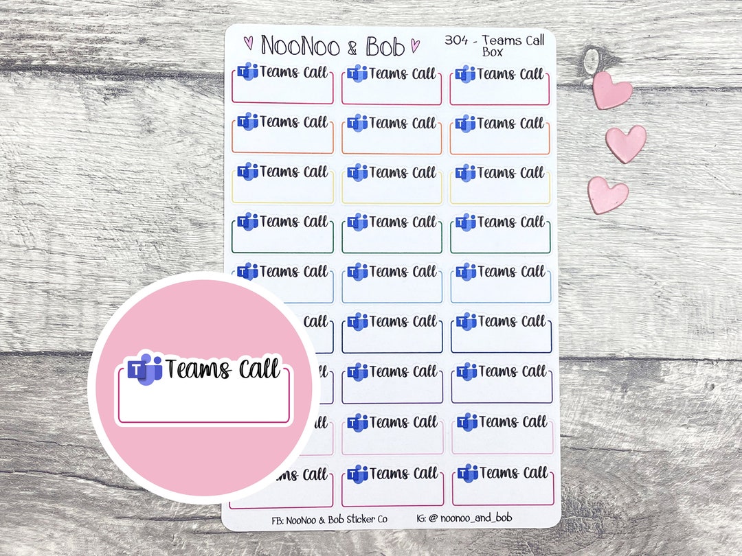 Teams Call Box Planner Stickers - Video Call Planner Stickers - Teams ...