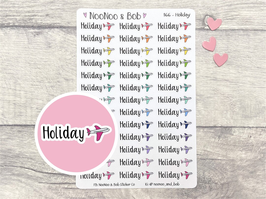 Holiday Script Planner Stickers - Vacation Planner Stickers - Travel ...