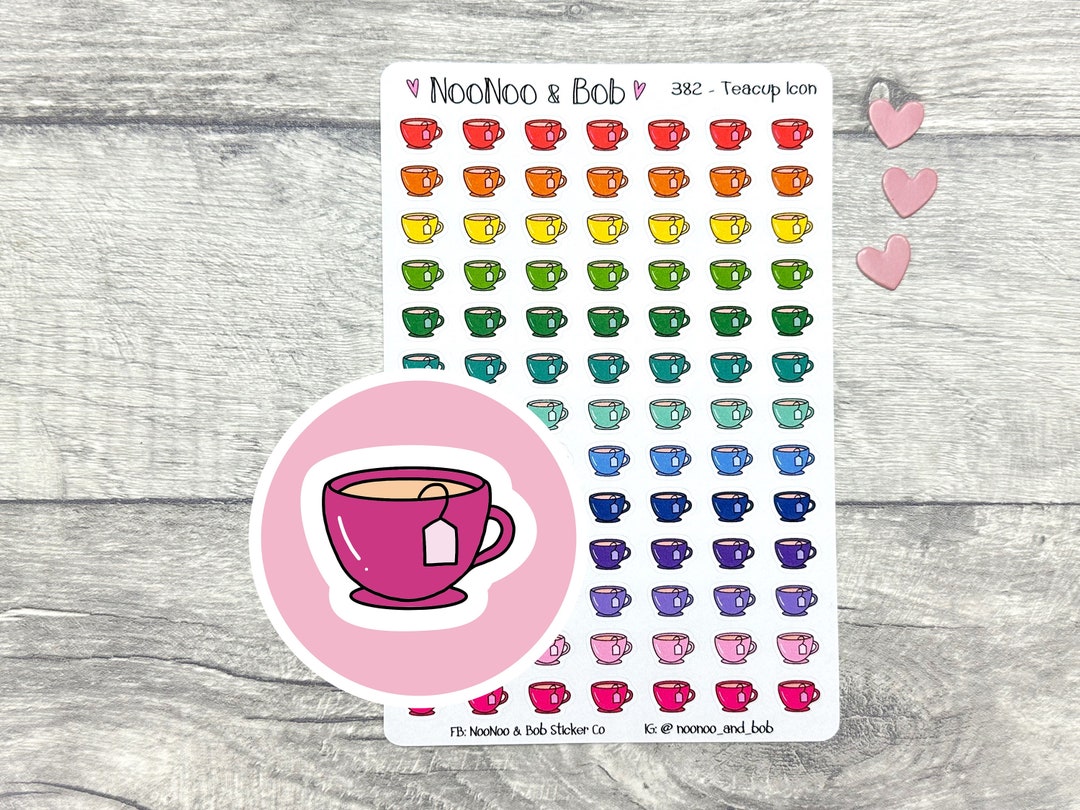 Teacup Planner Stickers - Tea Break - Tea Cup Stickers - Mini Stickers ...