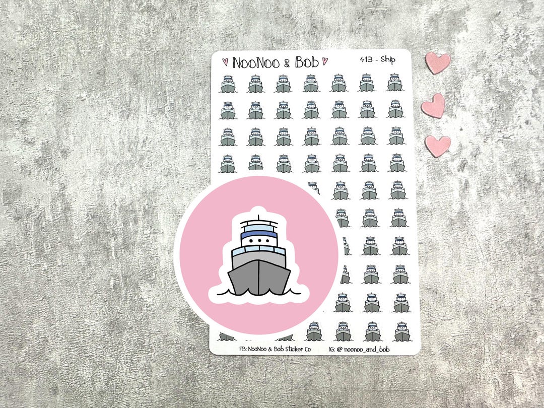 Boat Icon Stickers - Cruise Stickers - Ship Stickers - Travel Stickers ...