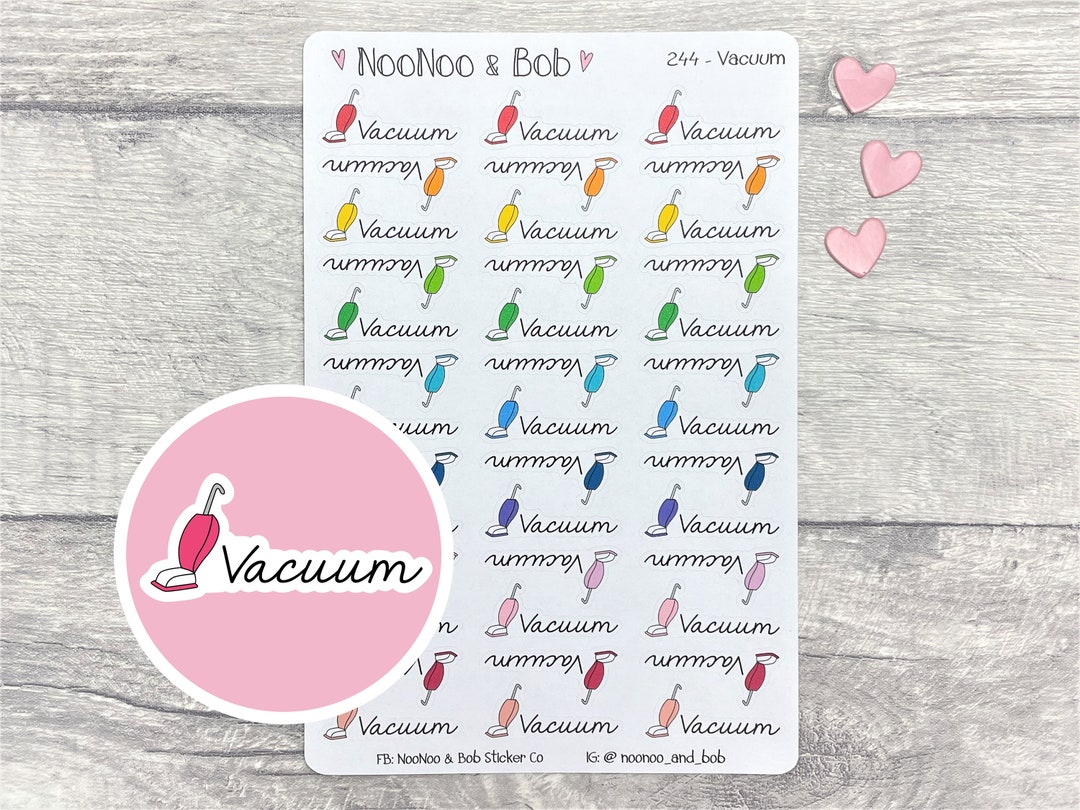 Vacuum Planner Stickers - Vacuuming Planner Stickers - Hoovering ...