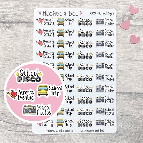 School Events Planner Stickers UK School Days School - Etsy UK