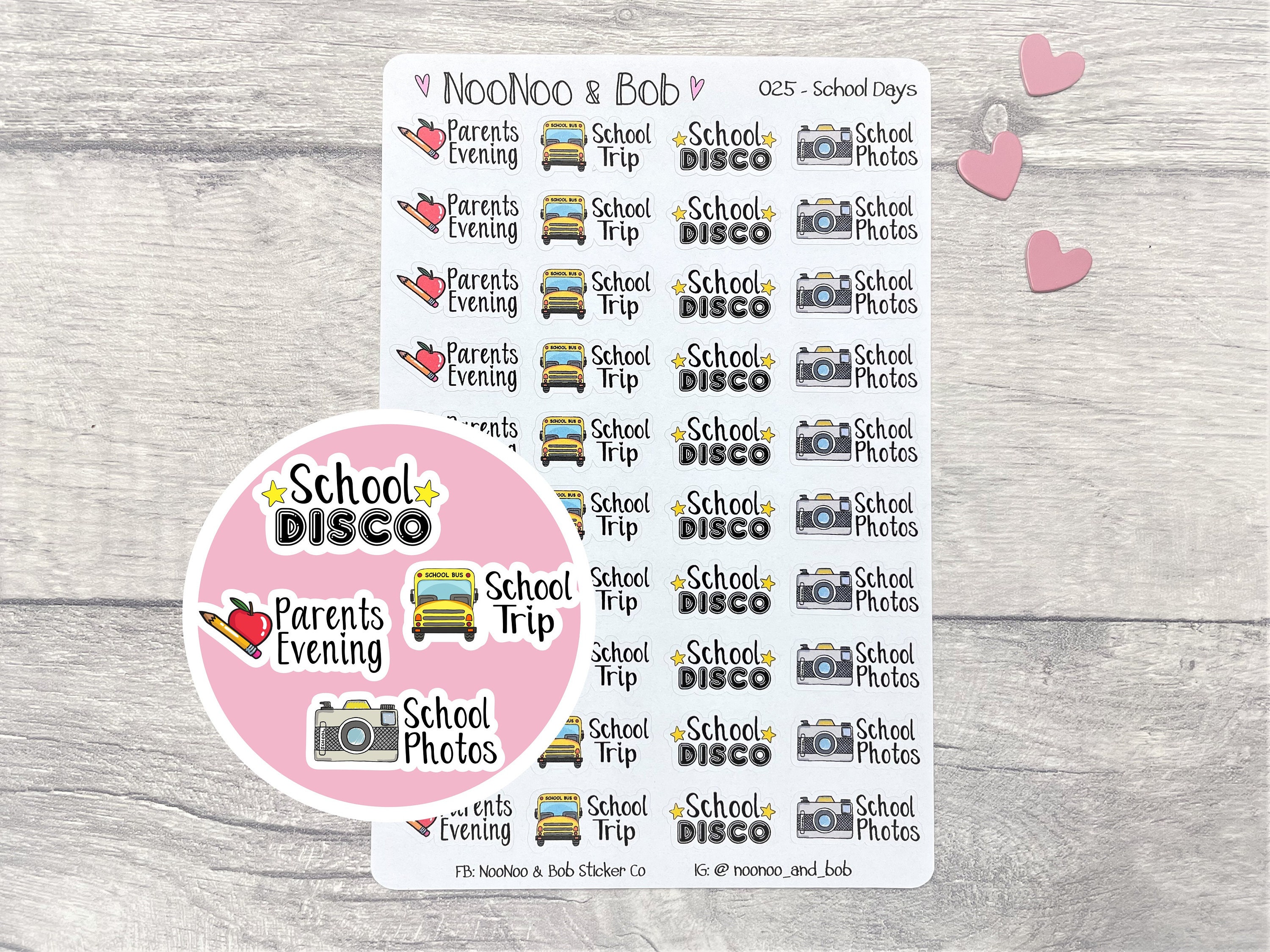 School Events Planner Stickers UK School Days School - Etsy UK