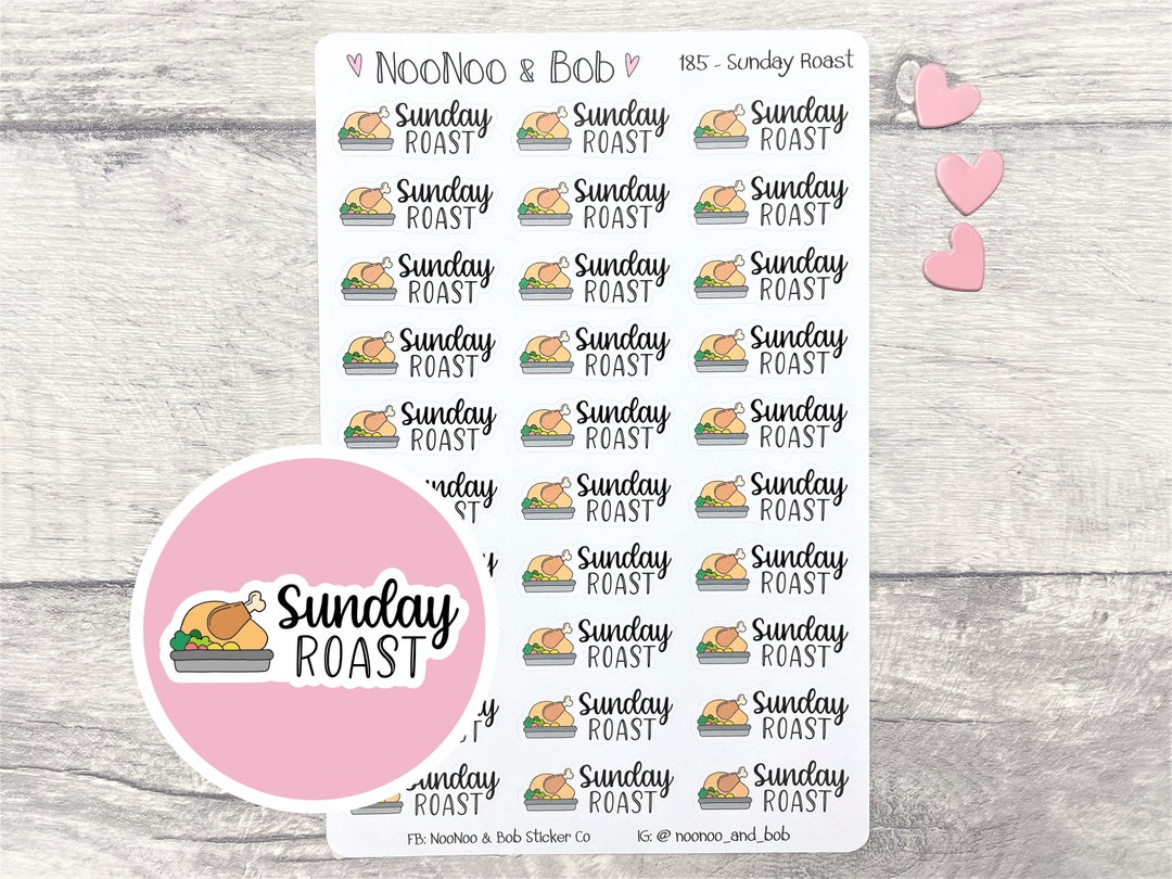 Sunday Roast Script Planner Stickers - Roast Dinner Planner Stickers ...