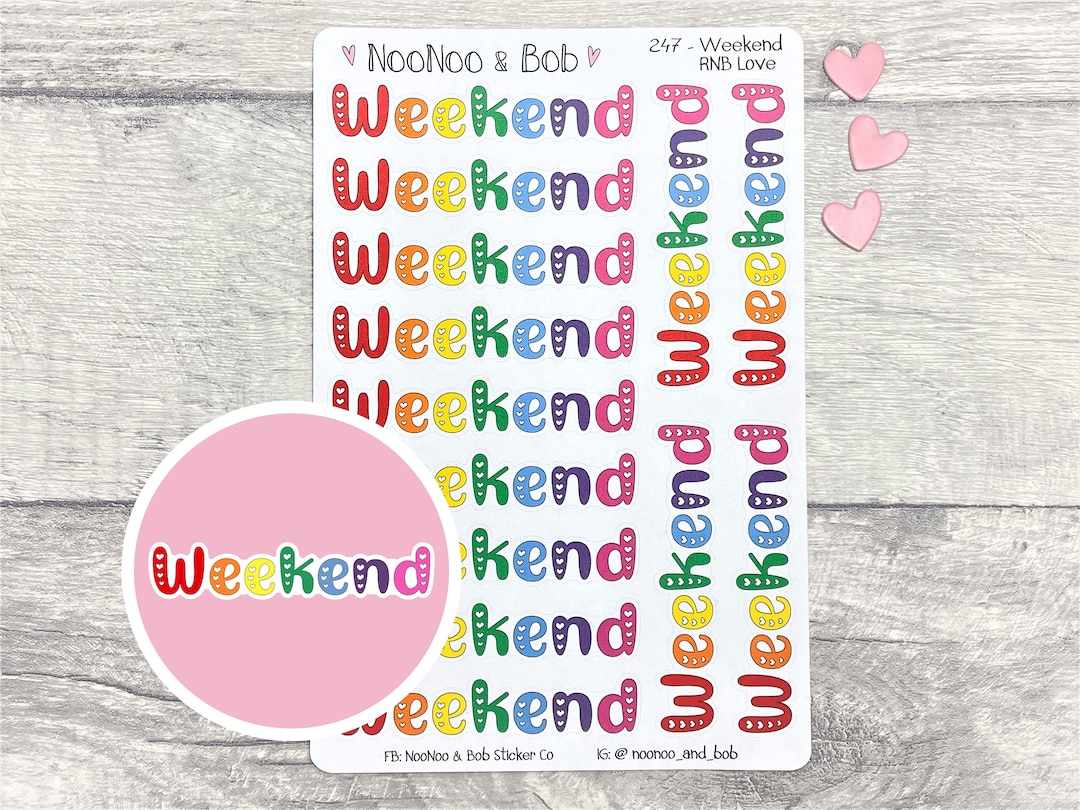Weekend Script Planner Stickers Weekend Banner Stickers Weekend Header ...