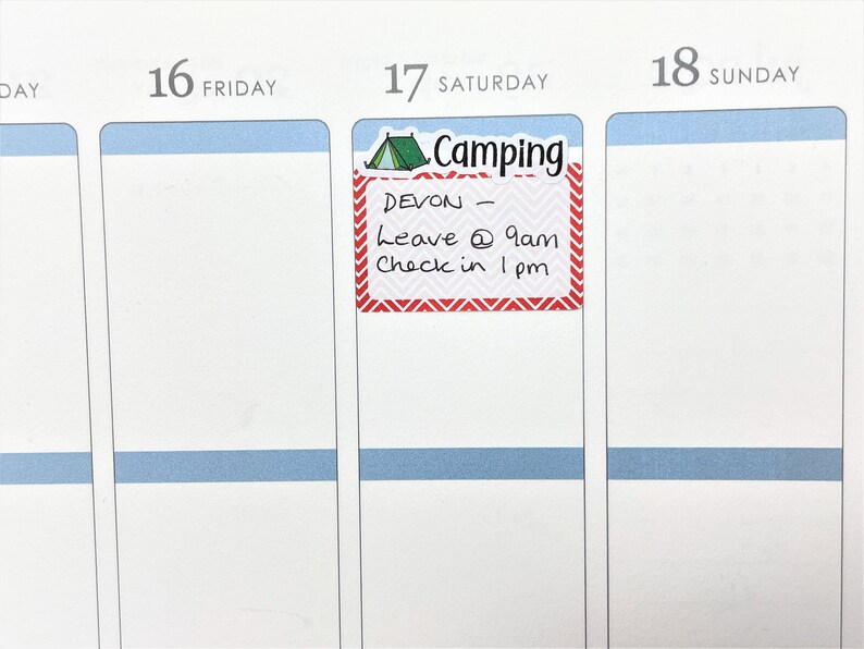 Camping Script Planner Stickers Holiday Planner Stickers - Etsy UK